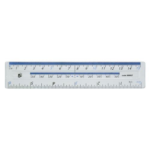 Buy Ruler Plastic 10ths 16ths/inch and Millimetres 150mm Clear - J01025 ...