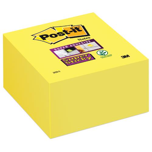 Buy 3M Post-It Super Sticky Notes Yellow Cube 3x3 inches Ref 2028-S ...