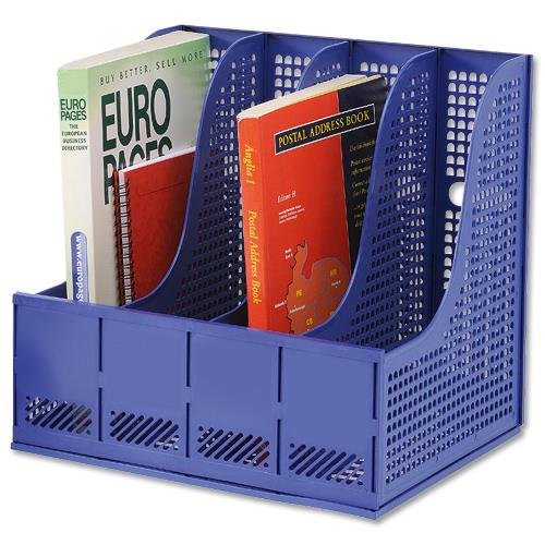 Storage Rack for Lever Arch Polypropylene 4 Sections Blue - E146 ...